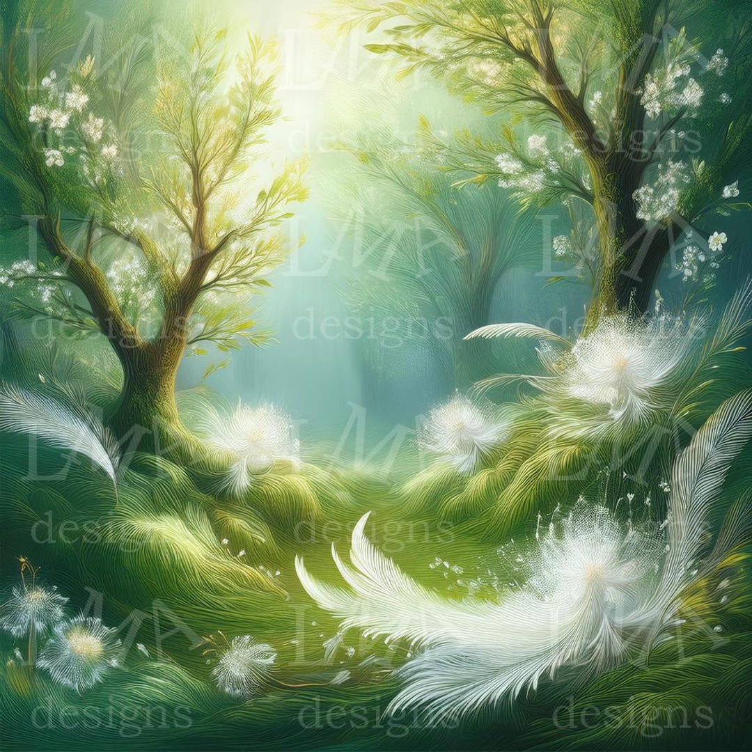 10 Fantasy Backgrounds Greens Clipart Images – Set 2 - Etsy