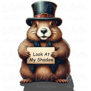 10 Groundhog Day Clipart Images - Etsy