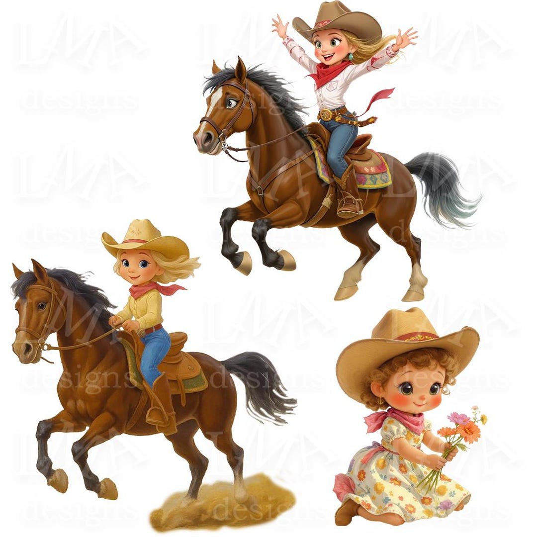 35 Little Cowboys and Cowgirls Clipart Images - Etsy