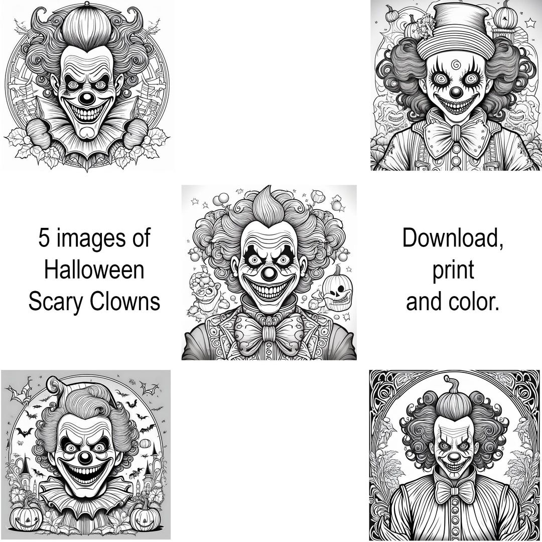 20 Halloween Coloring Pages – Animals, Black Cats, Scary Clowns ...