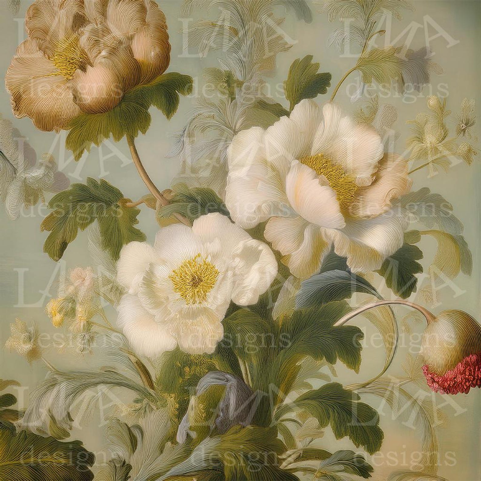 9 Victorian Wallpaper Background Clipart Images – White Floral Colors ...
