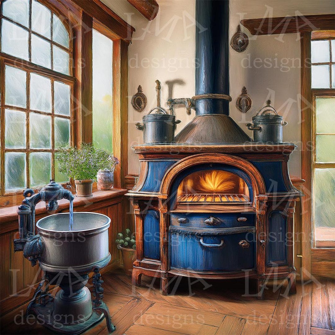 10 Early Victorian Kitchen Backgrounds – Set 1 - Clipart Images - Etsy