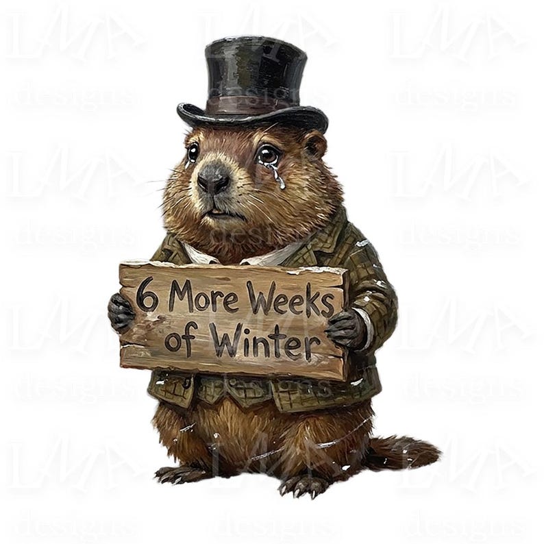 10 Groundhog Day Clipart Images – Set 3 - Etsy
