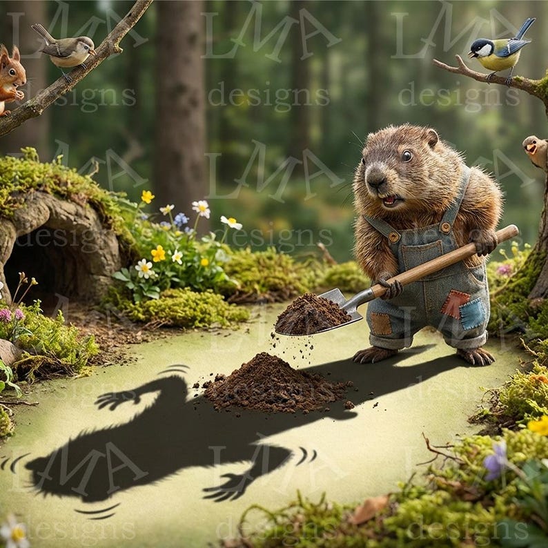 12 Groundhog Day Backgrounds Clipart Images – Set 2 - Etsy