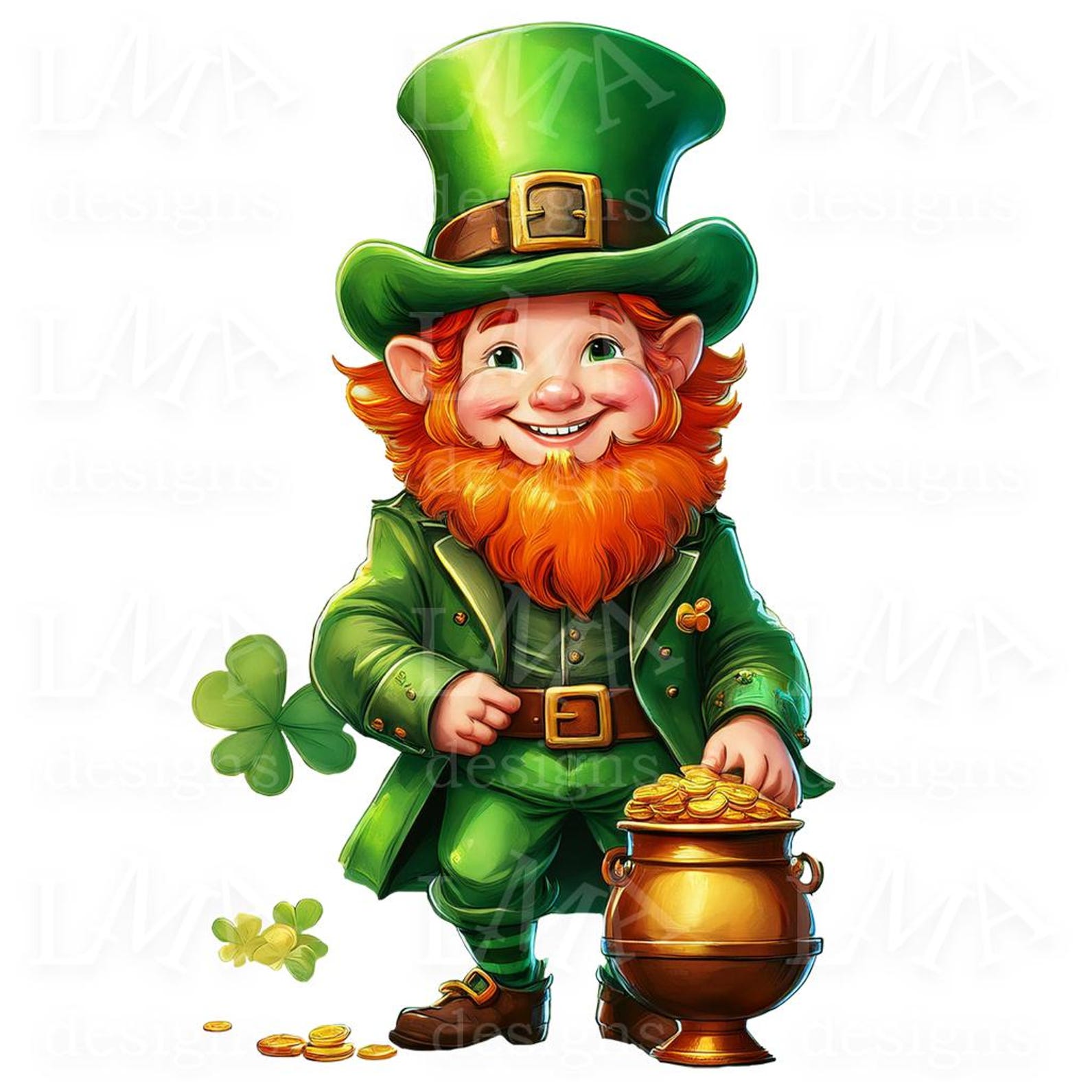 10 St. Patrick’s Day Leprechauns Clipart Images – Set 2 - Etsy