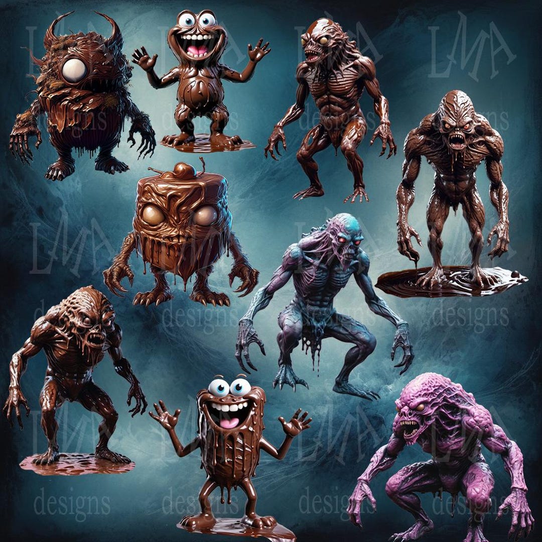 Halloween Food Monster Clipart: Sweet & Spicy PNG Images (set 1) - Etsy