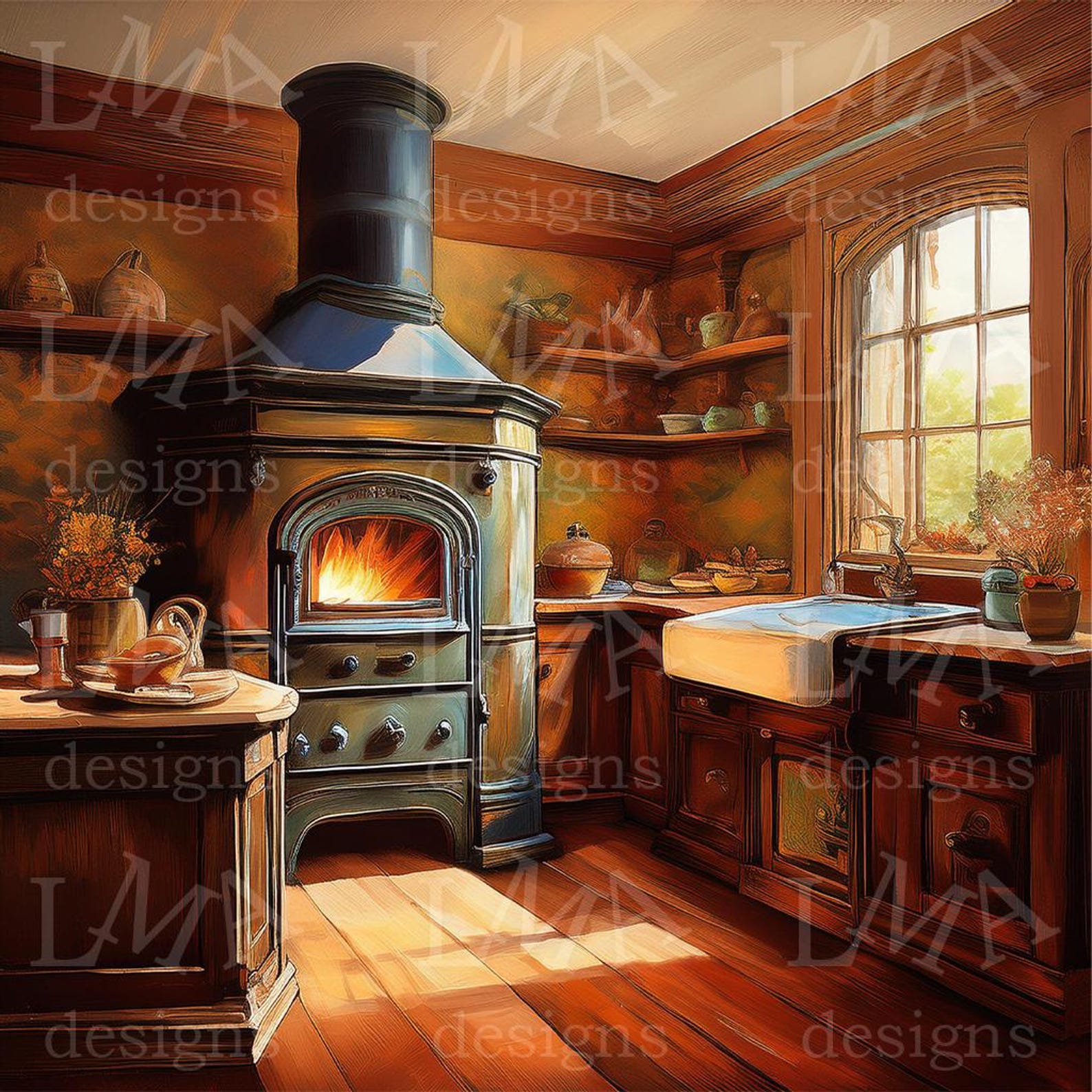 10 Early Victorian Kitchen Backgrounds – Set 3 - Clipart Images - Etsy