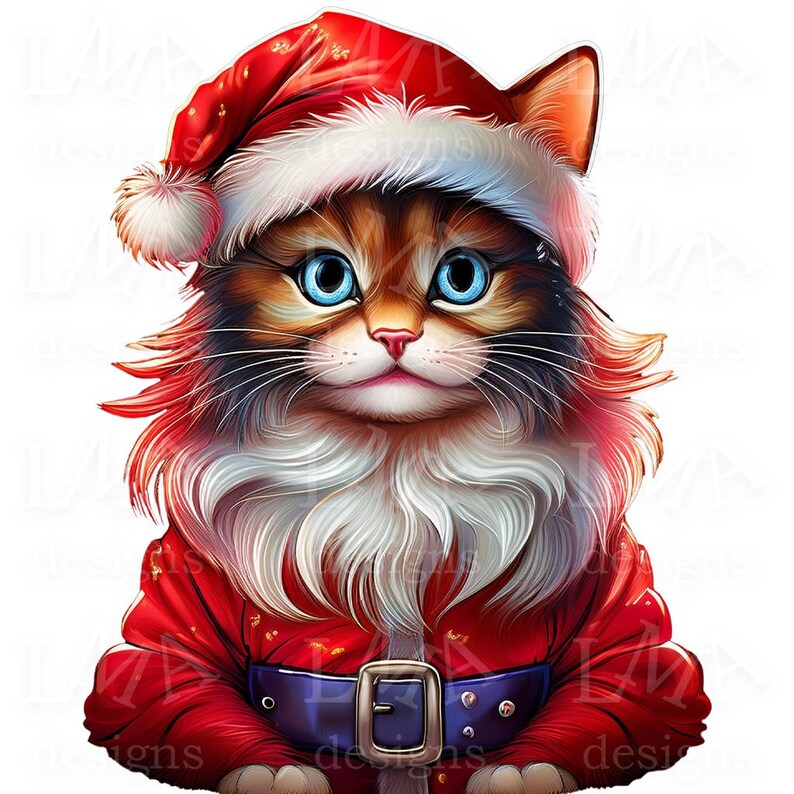 12 Kitten Santas in Christmas Outfits Clipart Images - Etsy