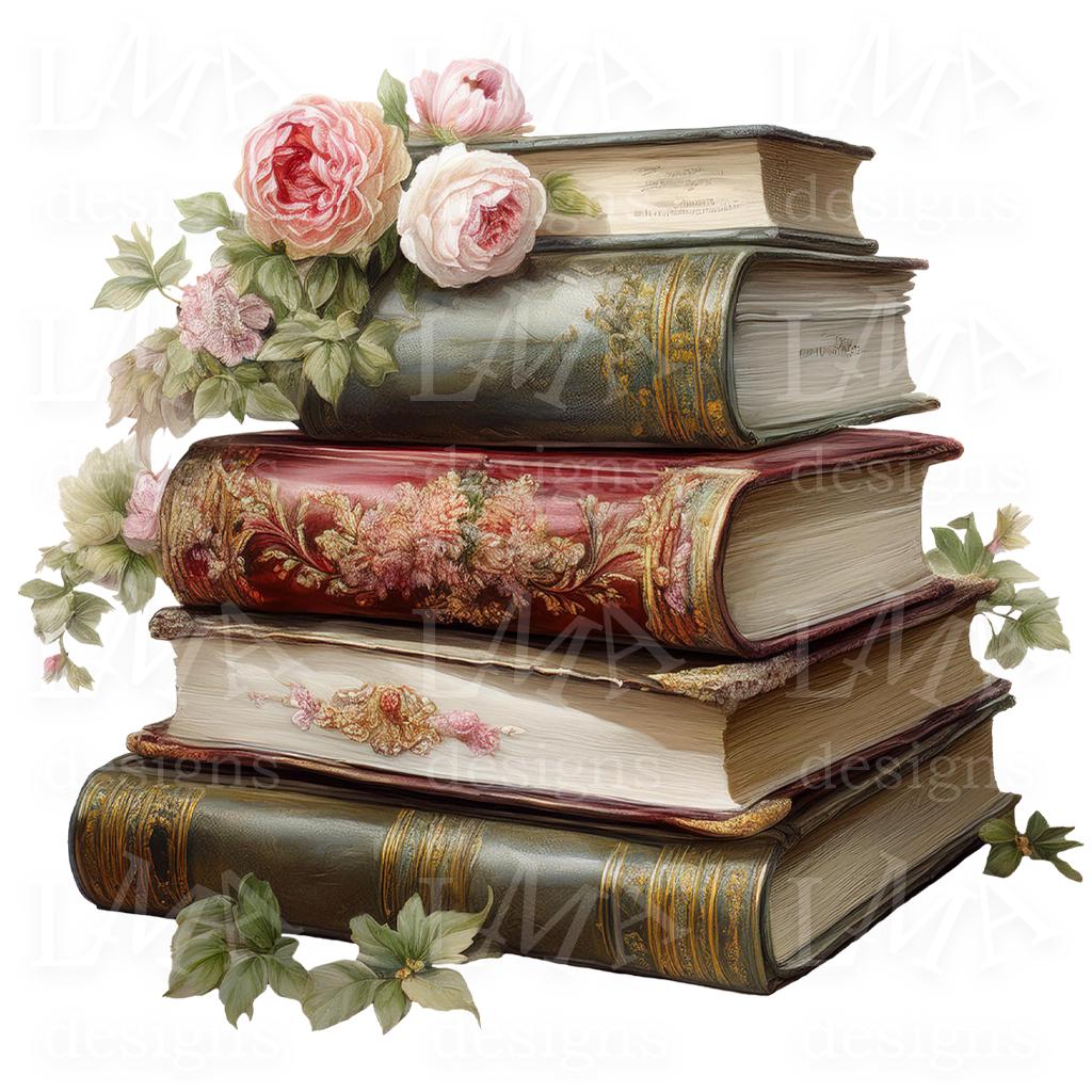 12 Victorian Old Books Clipart Images - Etsy