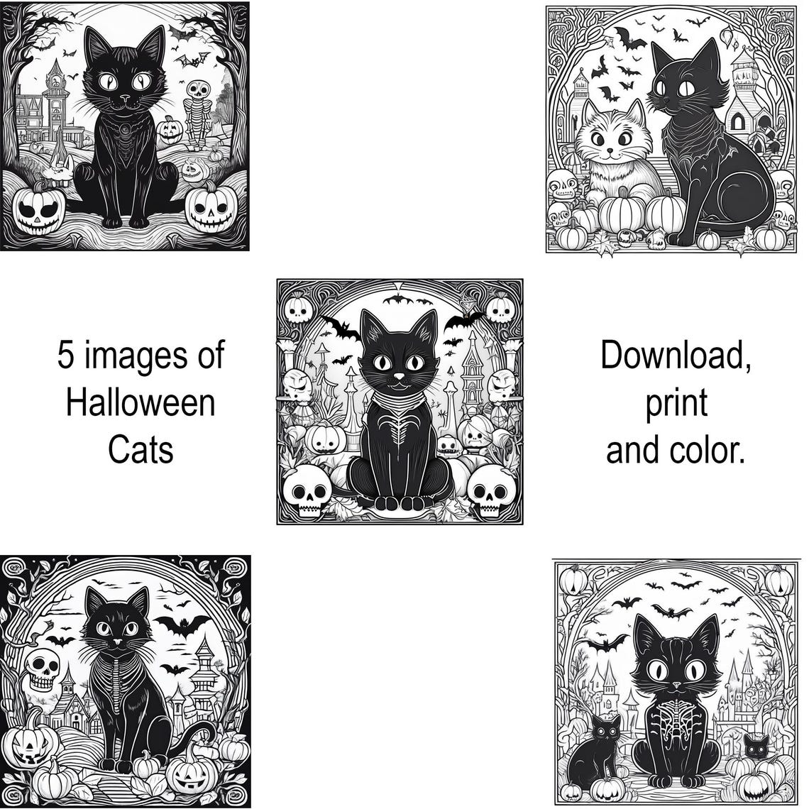 20 Halloween Coloring Pages – Animals, Black Cats, Scary Clowns ...