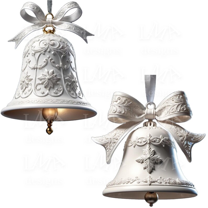 20 Christmas Bells for the Tree Clipart Images – Various Colors and ...