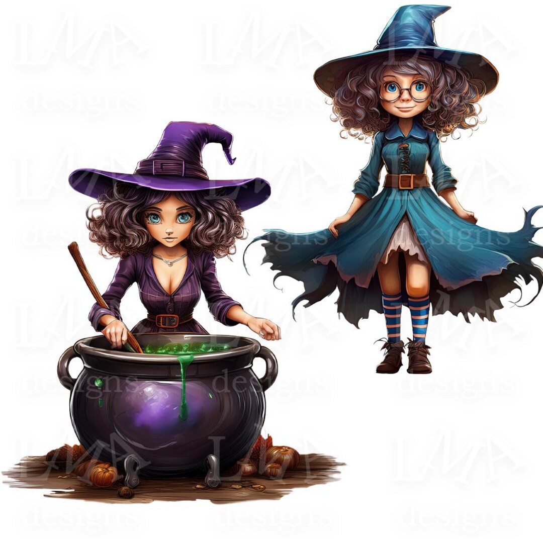 Quirky Witches Clipart Images, Whimsical and Cute - 20 Transparent ...