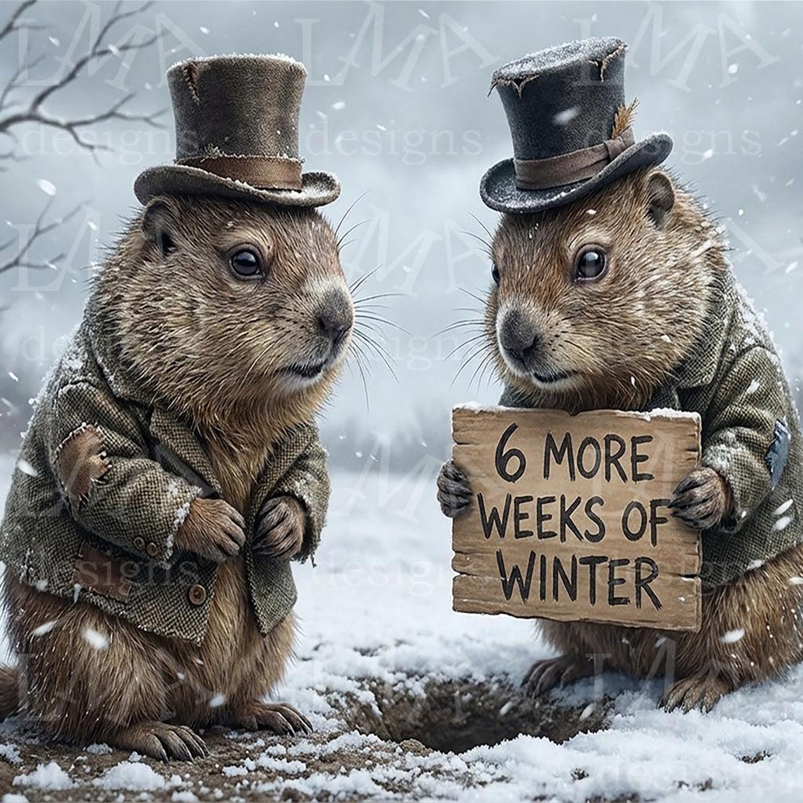 12 Groundhog Day Backgrounds Clipart Images – Set 3 - Etsy