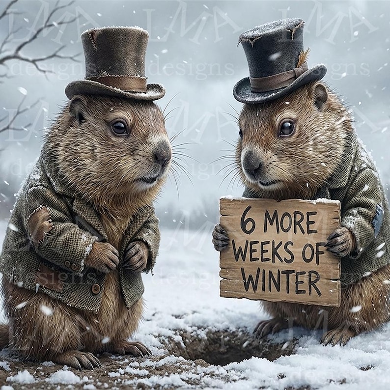 12 Groundhog Day Backgrounds Clipart Images – Set 3 - Etsy