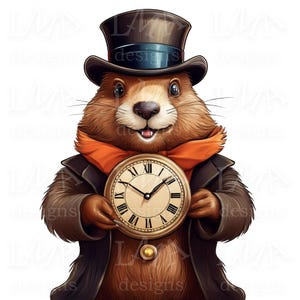 10 Groundhog Day Clipart Images - Etsy