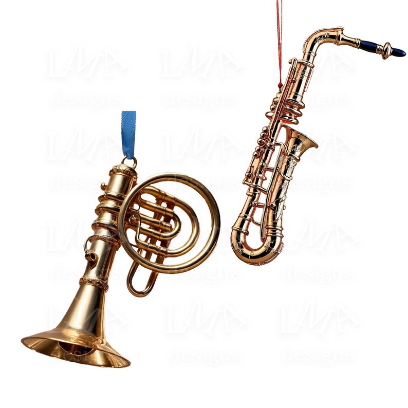 20 Christmas Tree Musical Instrument Ornaments Clipart Images – Various ...