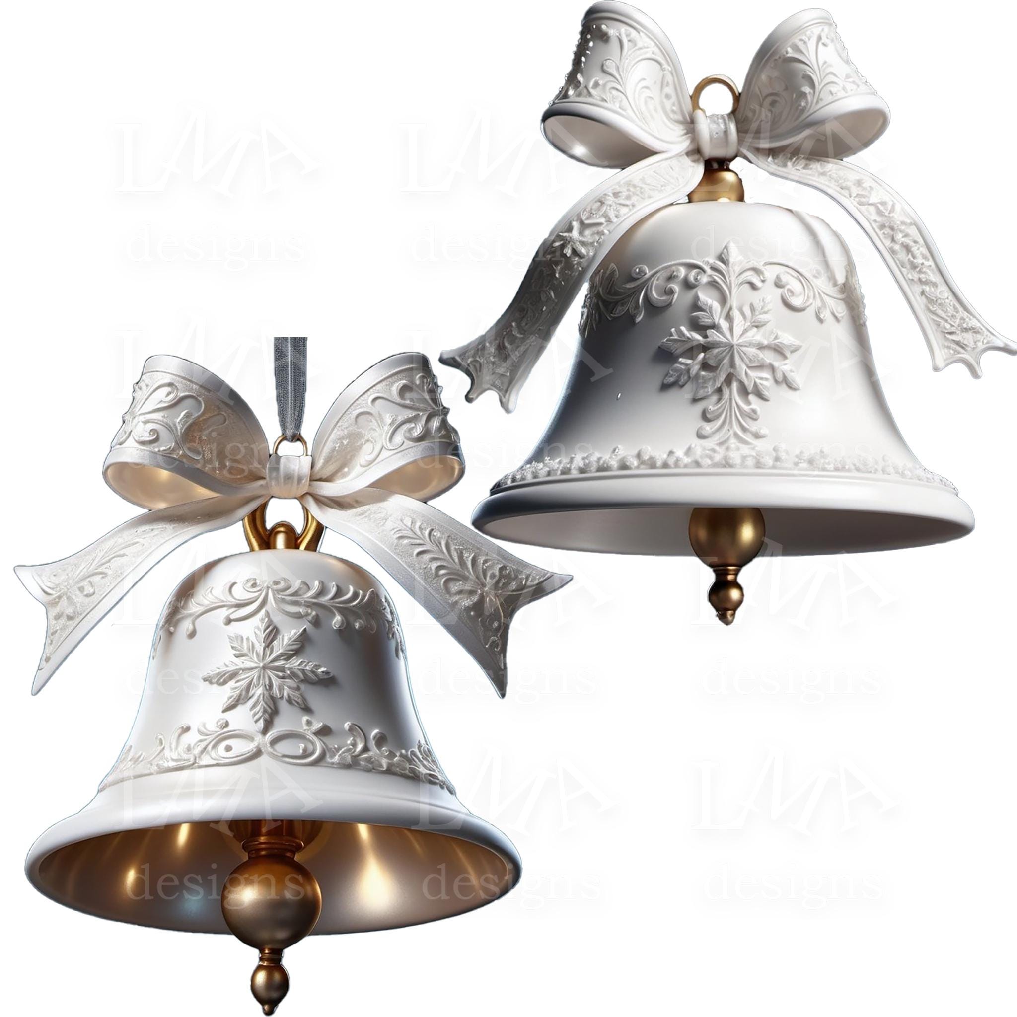 20 Christmas Bells for the Tree Clipart Images – Various Colors and ...