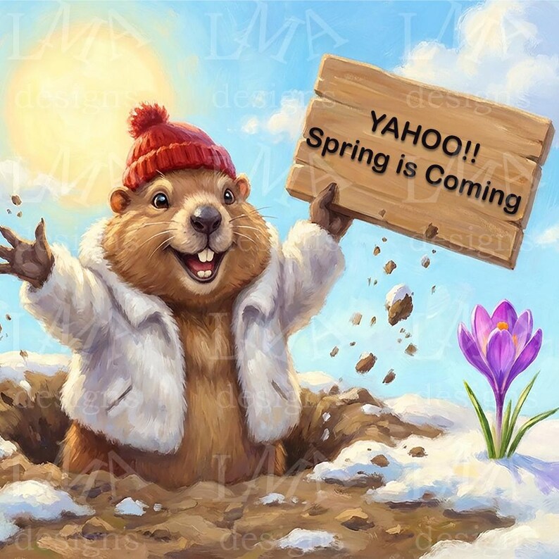 12 Groundhog Day Backgrounds Clipart Images – Set 2 - Etsy