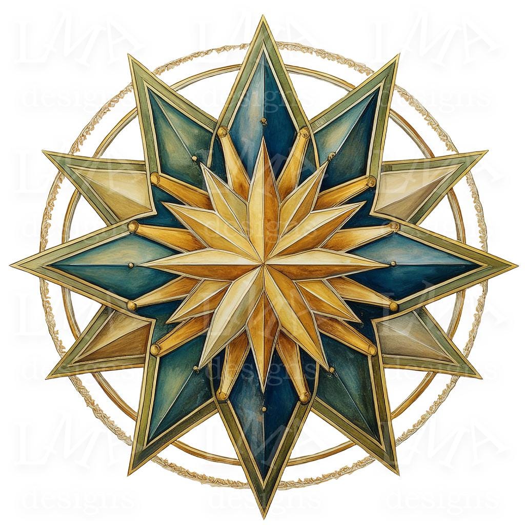 12 Victorian Symbols & Symbolism – Crescent Moon and Stars – Set 5 ...