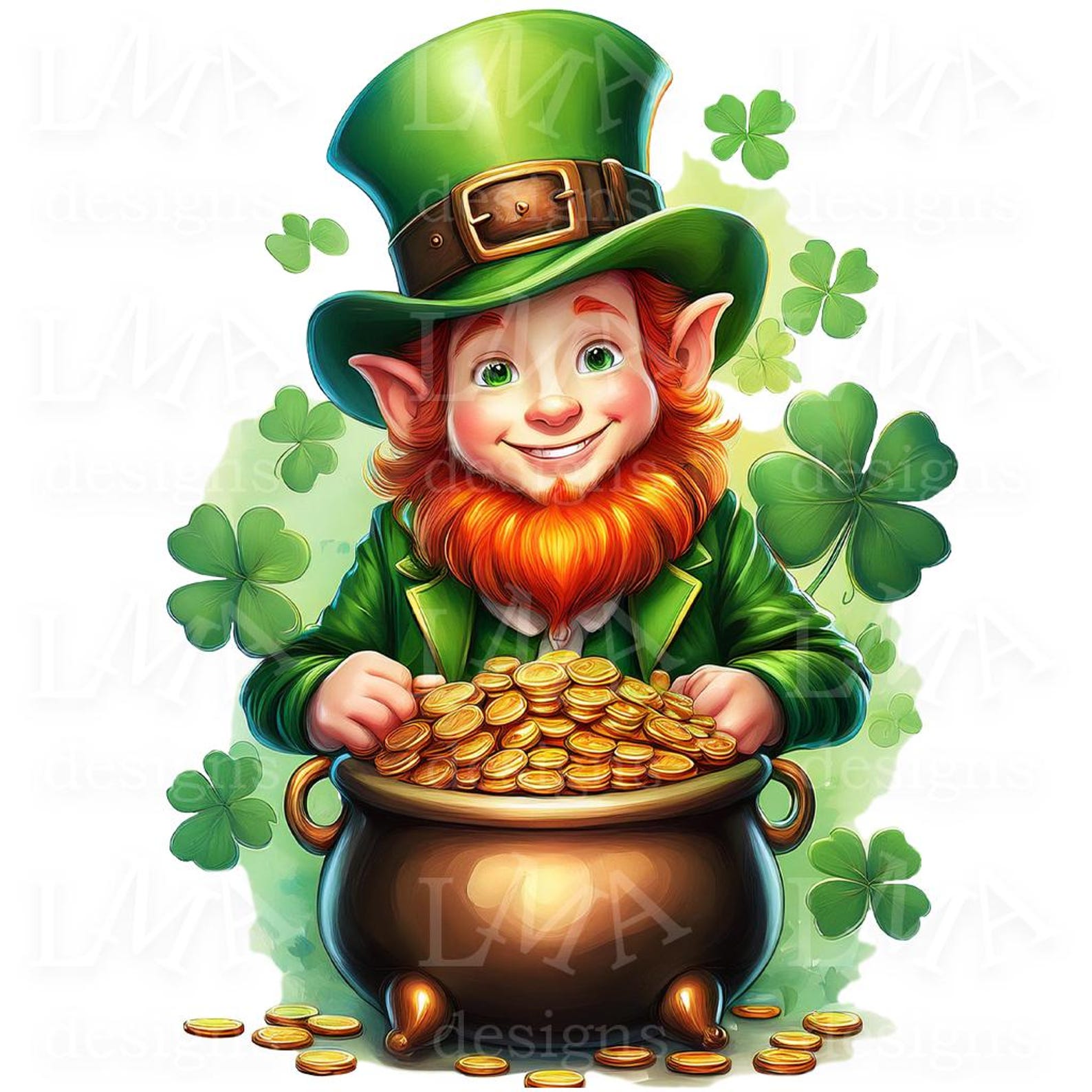 10 St. Patrick’s Day Leprechauns Clipart Images – Set 2 - Etsy