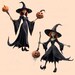 Playful Witches Clipart Images - Transparent Witches for Halloween and ...