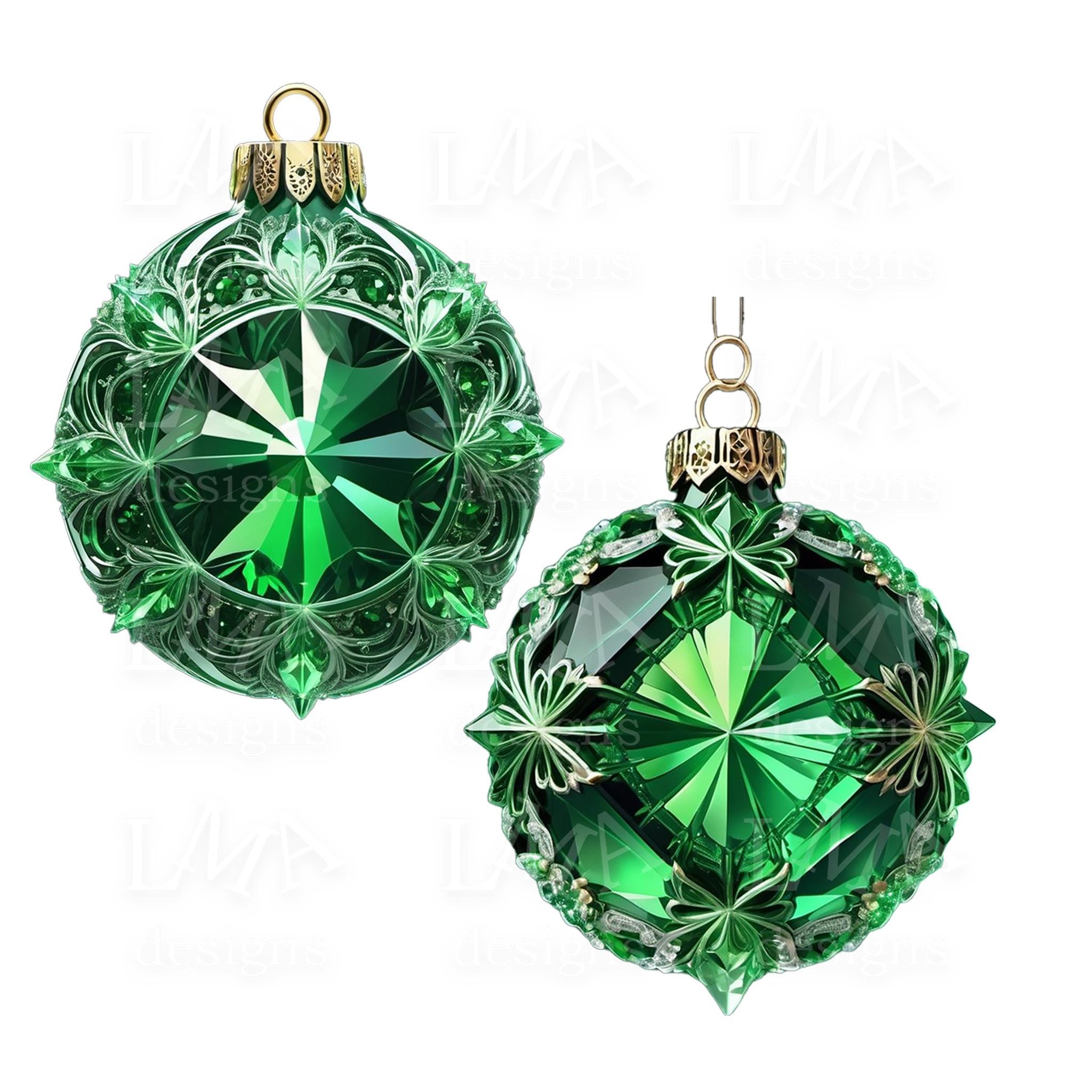 20 Christmas Tree Ornaments Clipart Images – Various Colors and Types ...