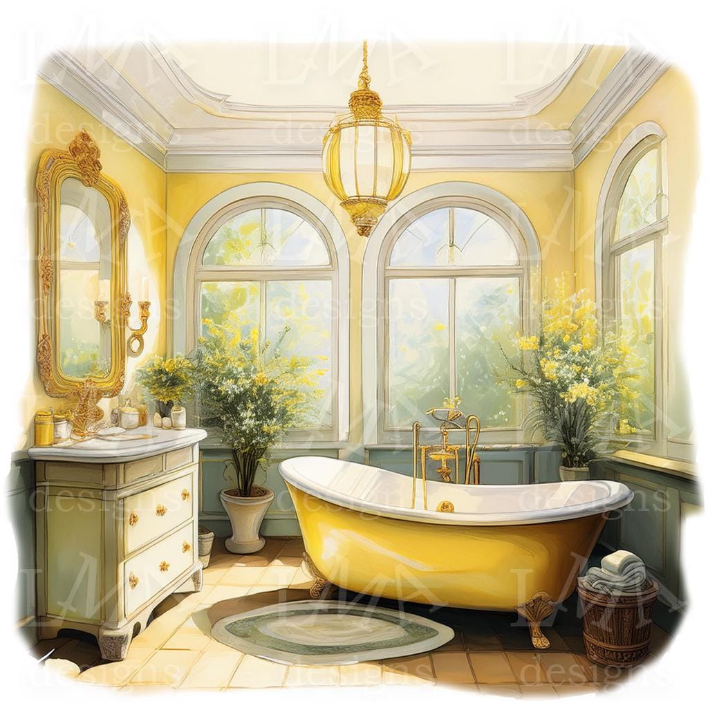 10 Victorian Bathroom Clipart Images - Etsy