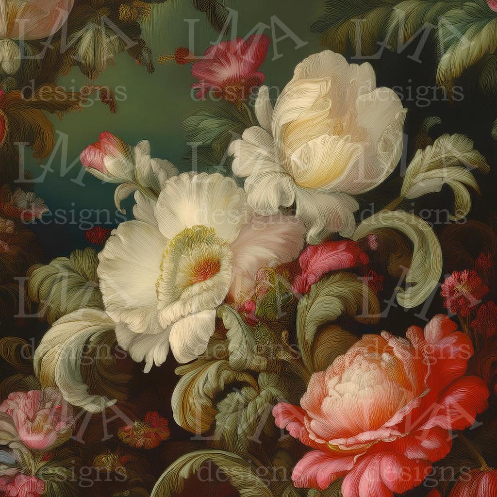 10 Victorian Wallpaper Background Clipart Images – Mixed Floral Colors ...