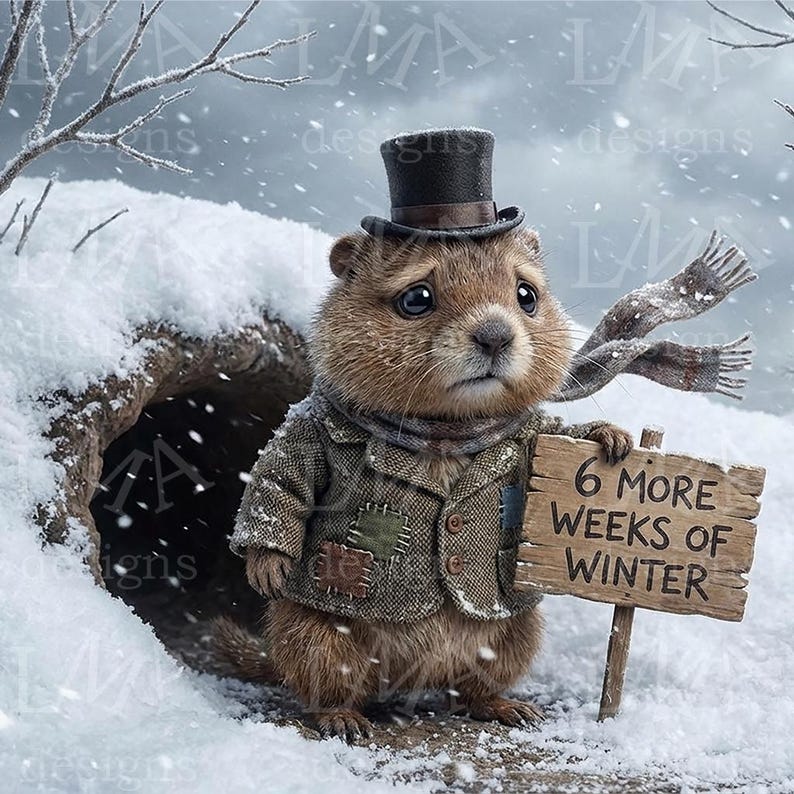 12 Groundhog Day Backgrounds Clipart Images – Set 2 - Etsy