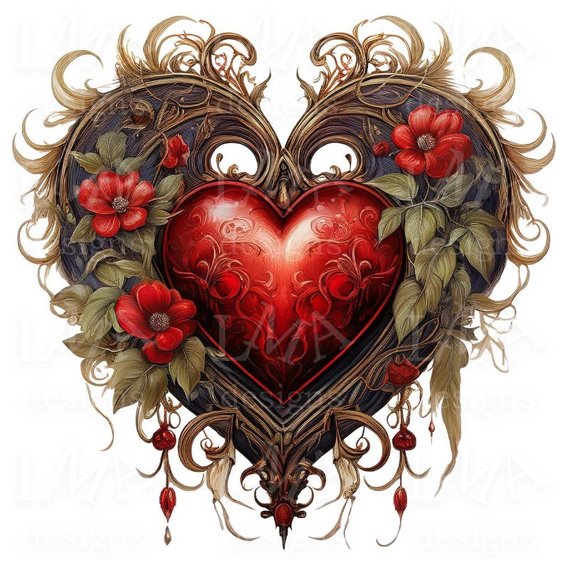 10 Victorian Symbols & Symbolism – Witches Heart – Set 3A - Clipart ...