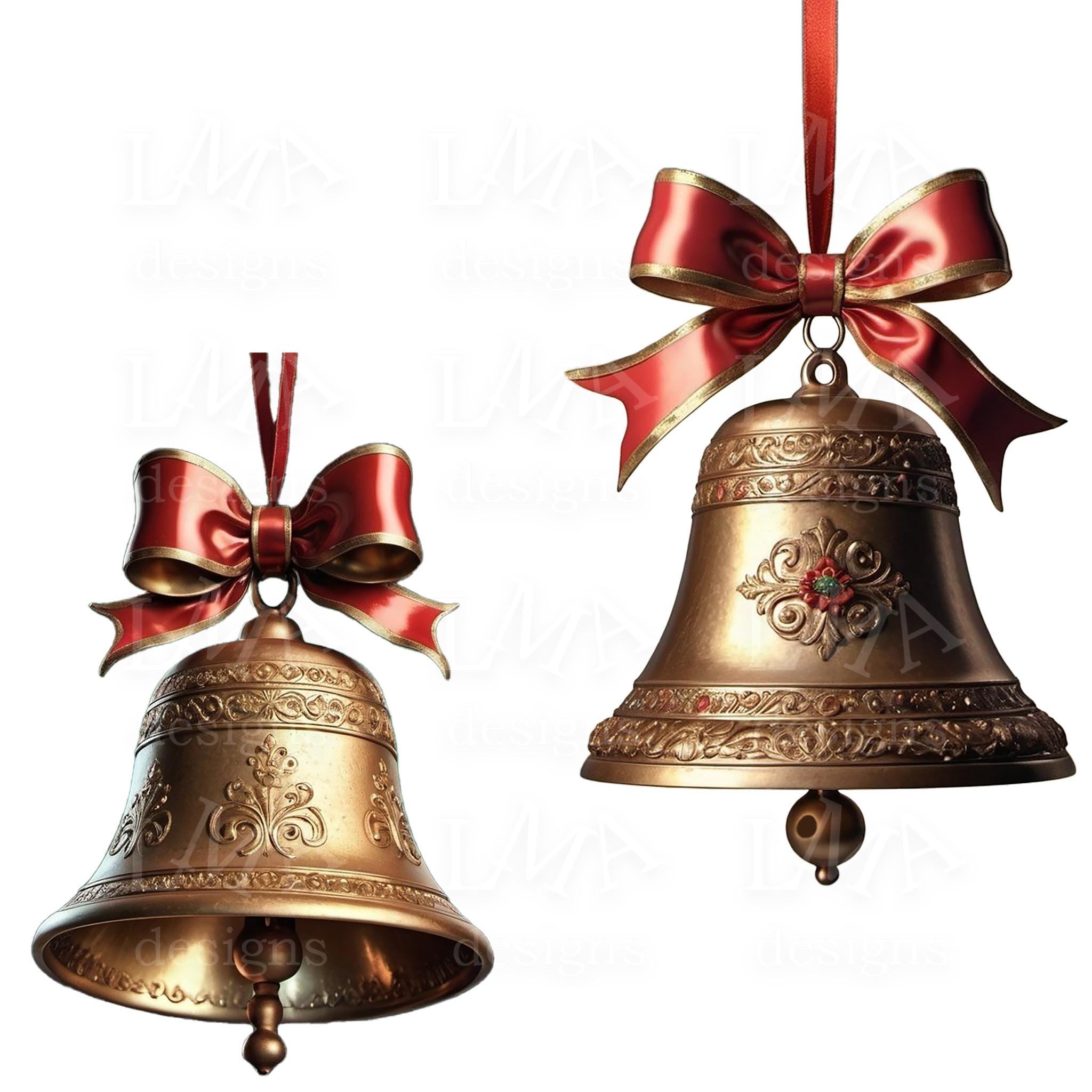 20 Christmas Bells for the Tree Clipart Images – Various Colors and ...