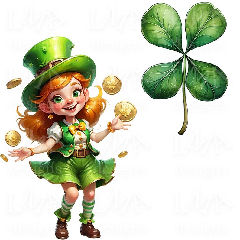 20 St. Patrick’s Day Leprechauns, Shamrocks, 4-leaf Clovers, Pot-o-gold ...
