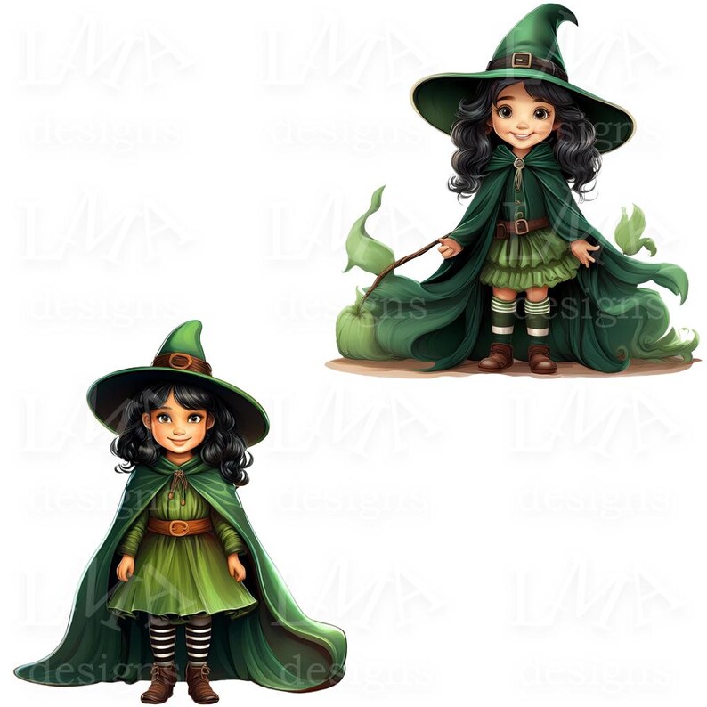 Little Witches Clipart: 30 PNG Images for Commercial Use - Etsy