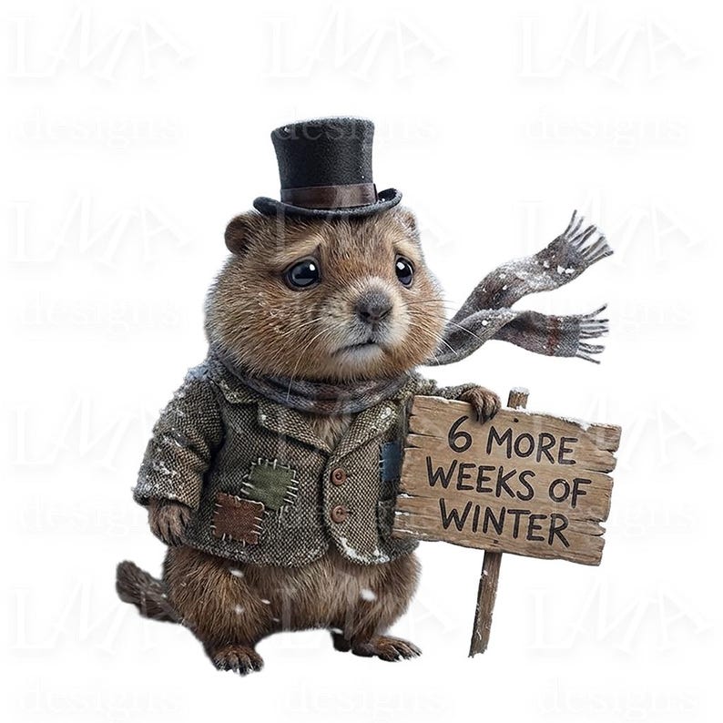 10 Groundhog Day Clipart Images – Set 3 - Etsy