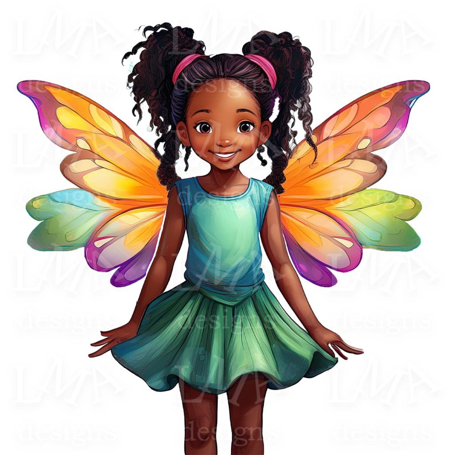 Little Girl Fairies - 10 Transparent Fairies With Brightly Colored ...