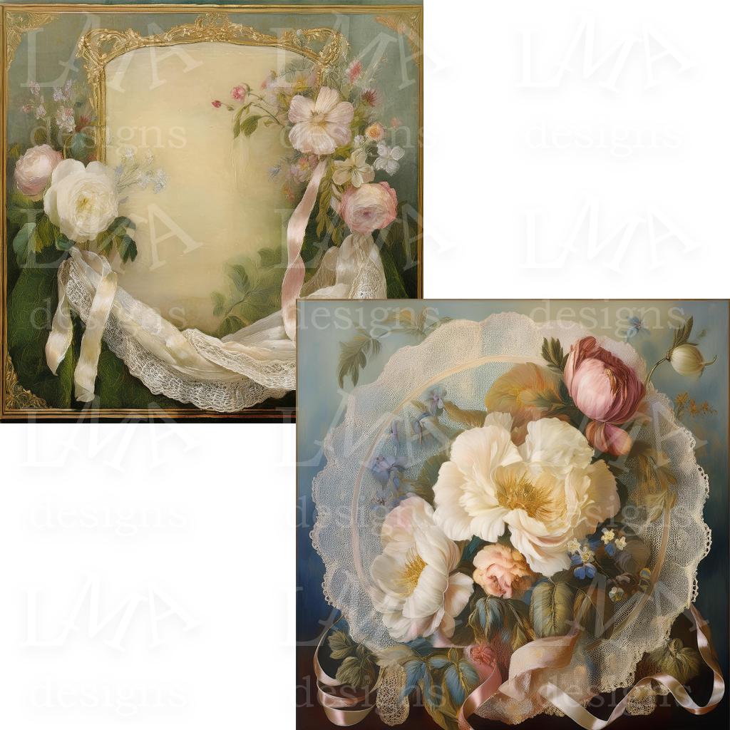 15 Victorian Lace and Ribbons Backgrounds Clipart Images - Etsy