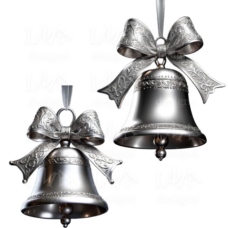 20 Christmas Bells for the Tree Clipart Images – Various Colors and ...