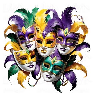 10 Mardi Gras Masks Clipart Images - Etsy
