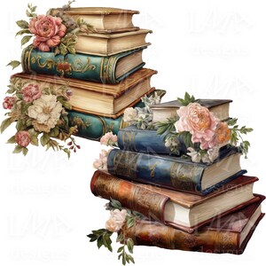 12 Victorian Old Books Clipart Images - Etsy