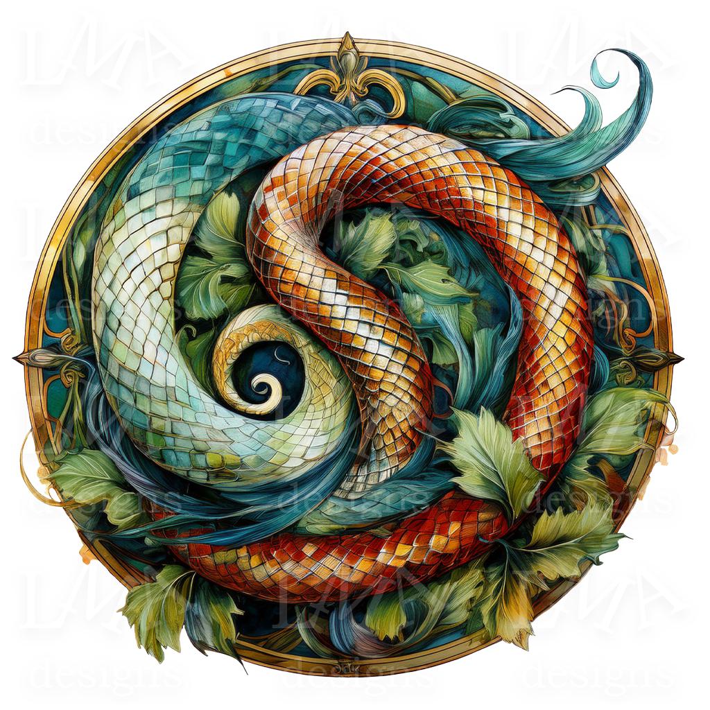 10 Victorian Symbols & Symbolism – Serpents - Set 13 - Clipart Images ...