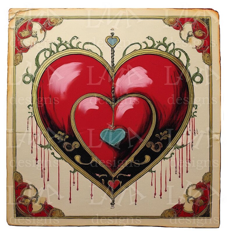 17 Vintage Valentines Day Cards Clipart Images – Set 2 - Etsy