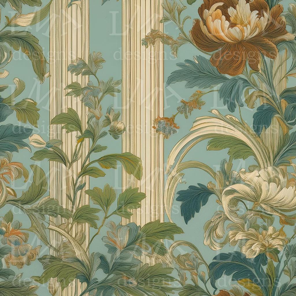 10 Victorian Wallpaper Background Clipart Images - Stripes - Etsy