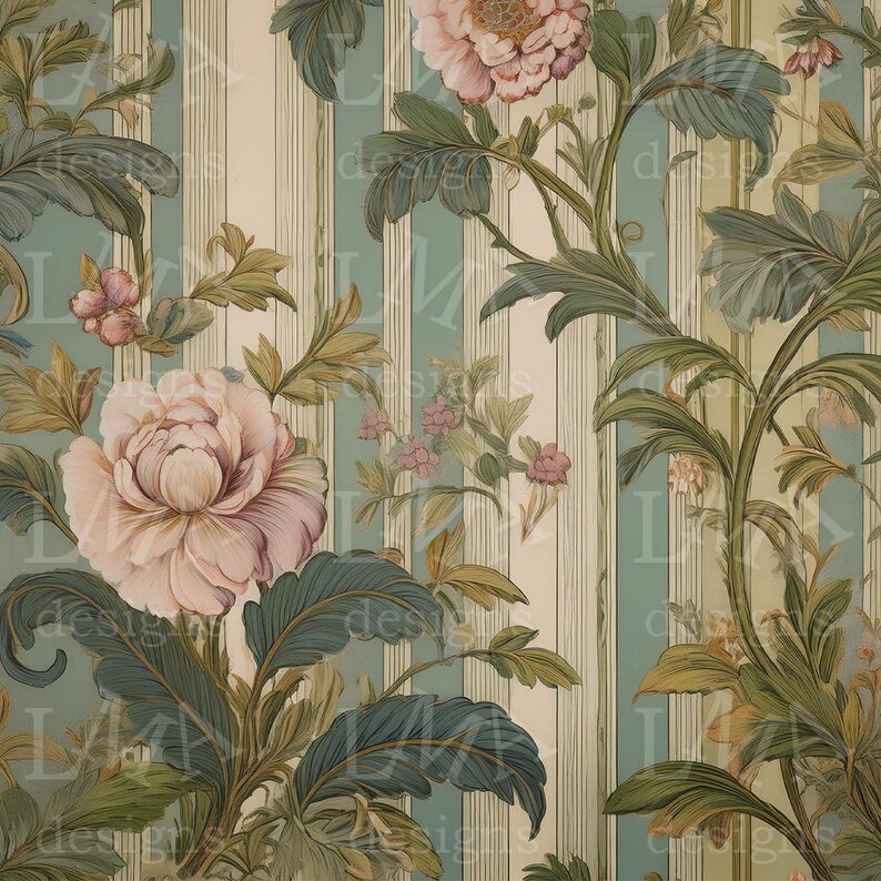 10 Victorian Wallpaper Background Clipart Images - Stripes - Etsy