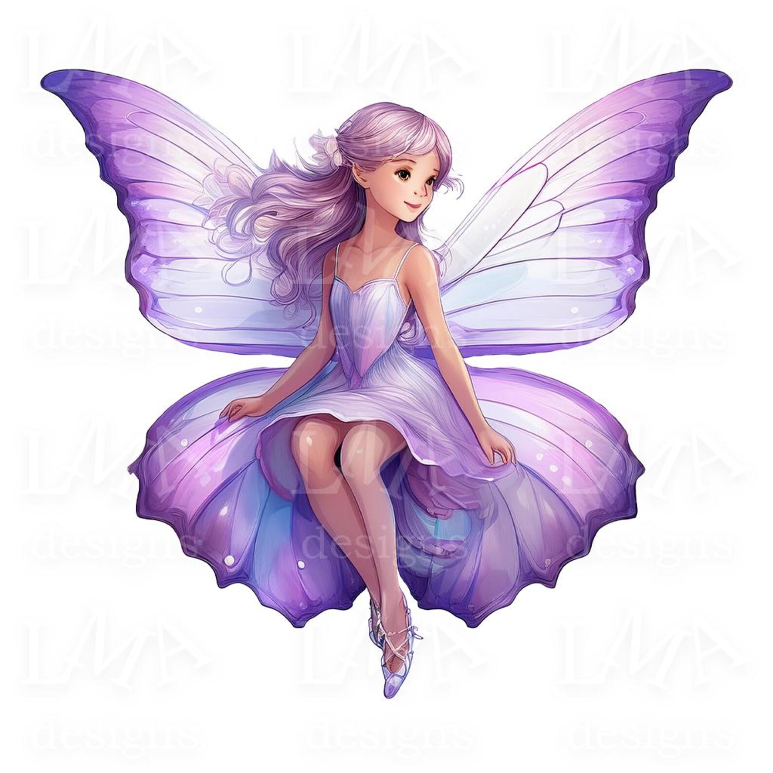 Butterfly Fairies Clipart: 9 Transparent PNG Images - Etsy