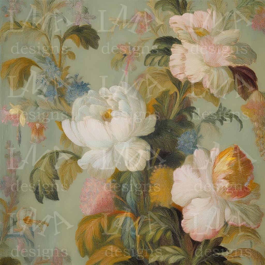 9 Victorian Wallpaper Background Clipart Images – White Floral Colors ...