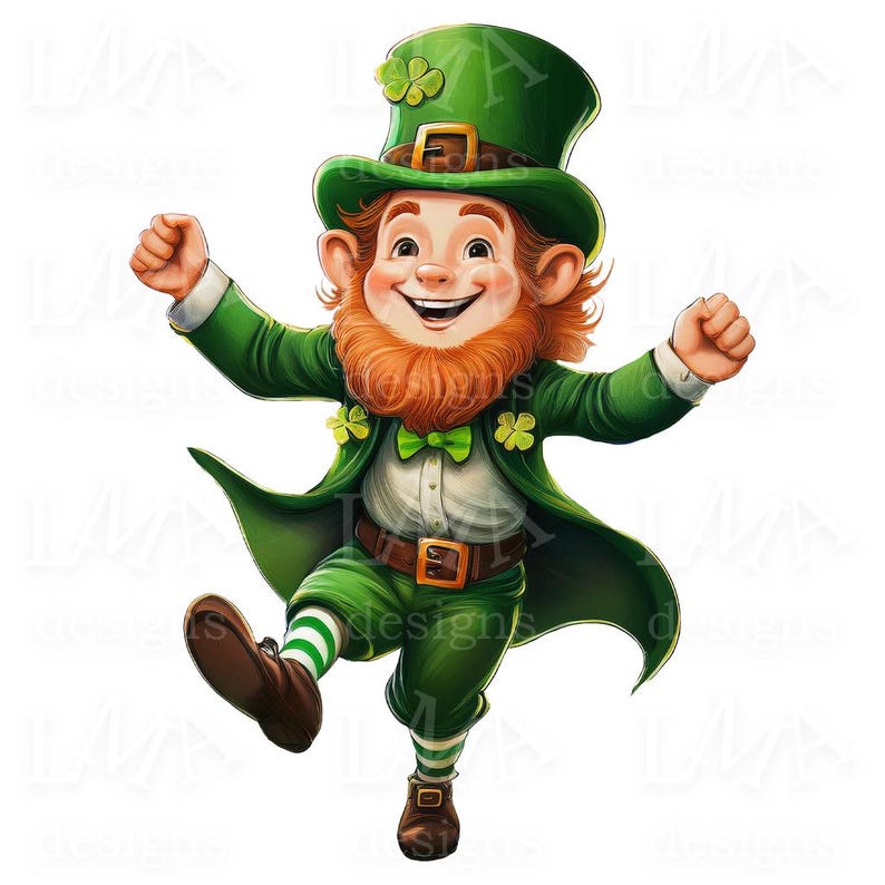 10 St. Patrick’s Day Leprechauns Clipart Images – Set 2 - Etsy