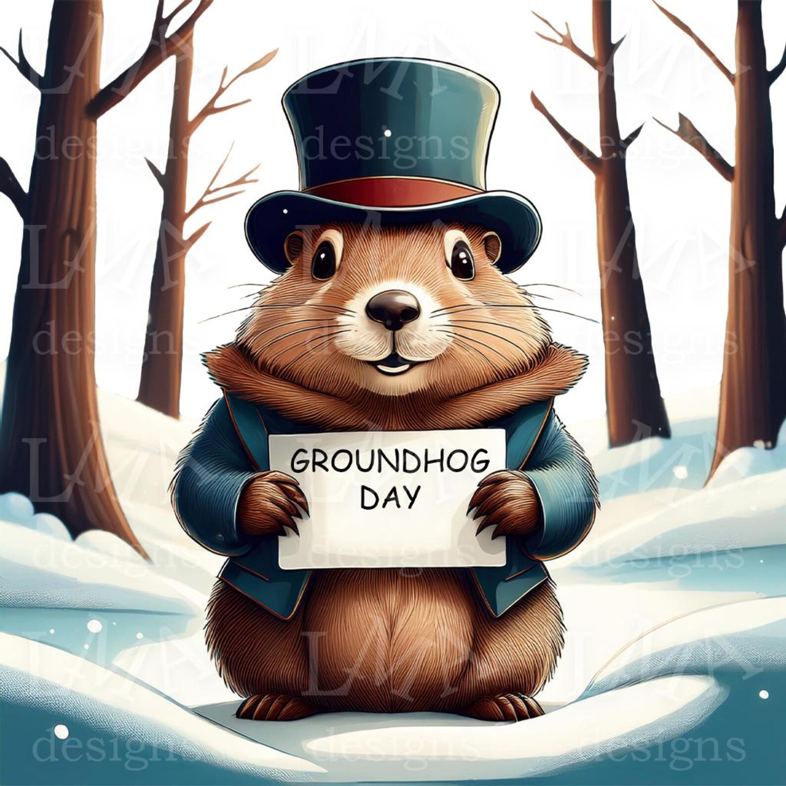 10 Groundhog Day Clipart Images - Etsy