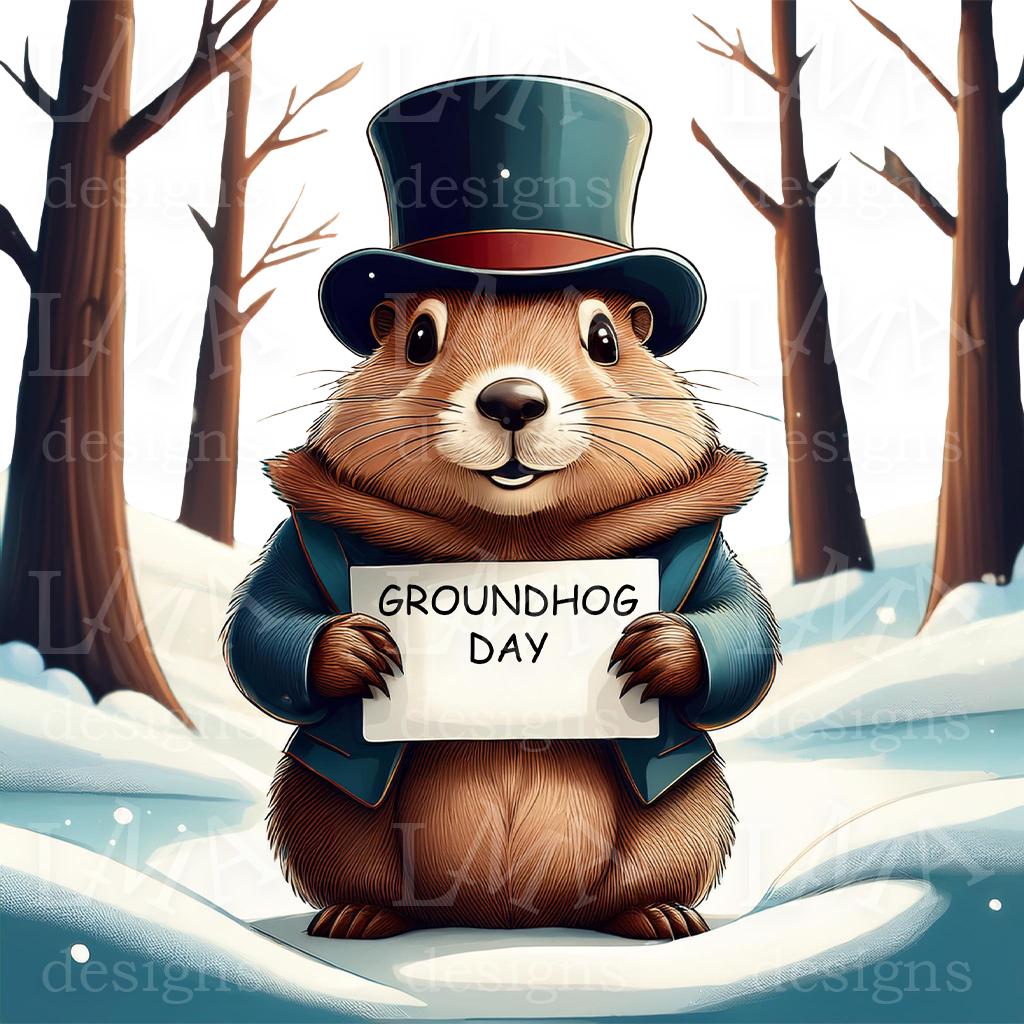 10 Groundhog Day Clipart Images - Etsy