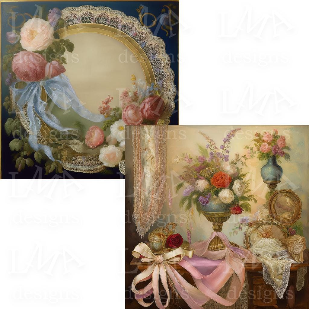 15 Victorian Lace and Ribbons Backgrounds Clipart Images - Etsy