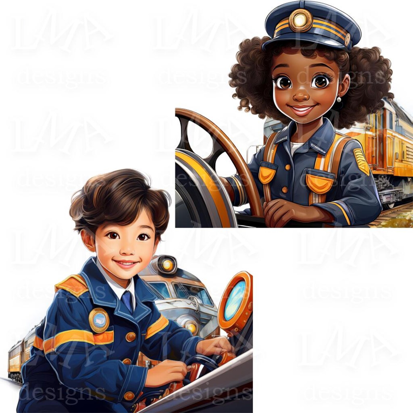 20 Little Boy and Girl Aspiring Occupations Clipart Images – Set 2 - Etsy